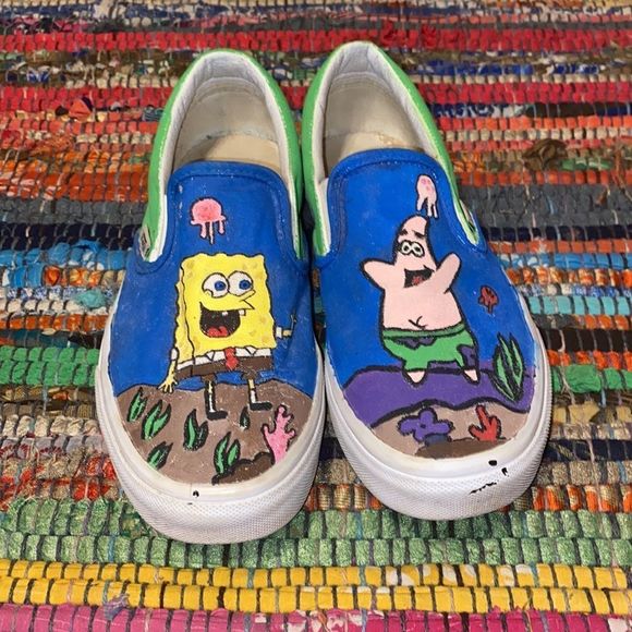 Vans | Shoes | Vans Hand Painted Spongebob Vans | Poshmark